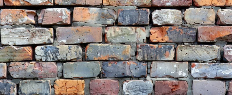 Close-up of Brickwork, Revealing the Texture and Color Variations of Bricks for a Traditional ...
