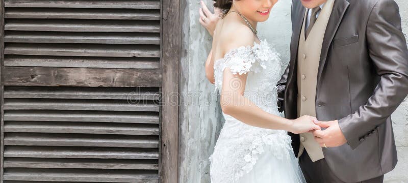 Close-up Bride and Groom are Holding Hands Stock Image - Image of ...