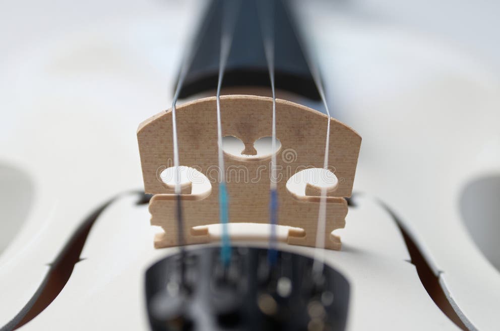 Close-up of the Bridge and Violin Strings Stock Photo - Image of style ...