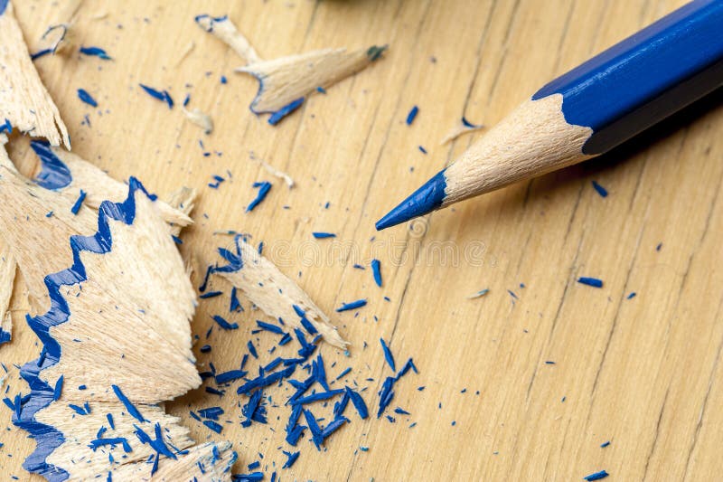Close-up of a Bright Blue Pencil Just Sharpened Stock Image - Image of ...