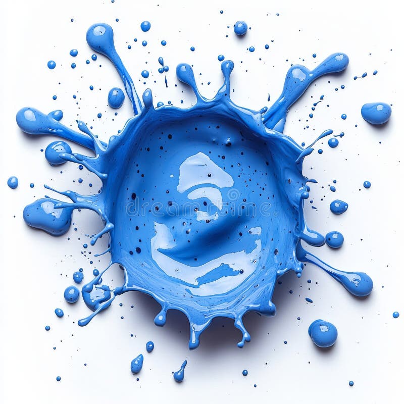 Close-up of a Bright Blue Splash Isolated Against a White Background ...