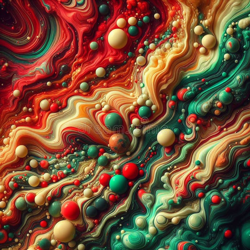 This is a Close-up of a Bright and Colorful Mixture of Liquid Paints ...