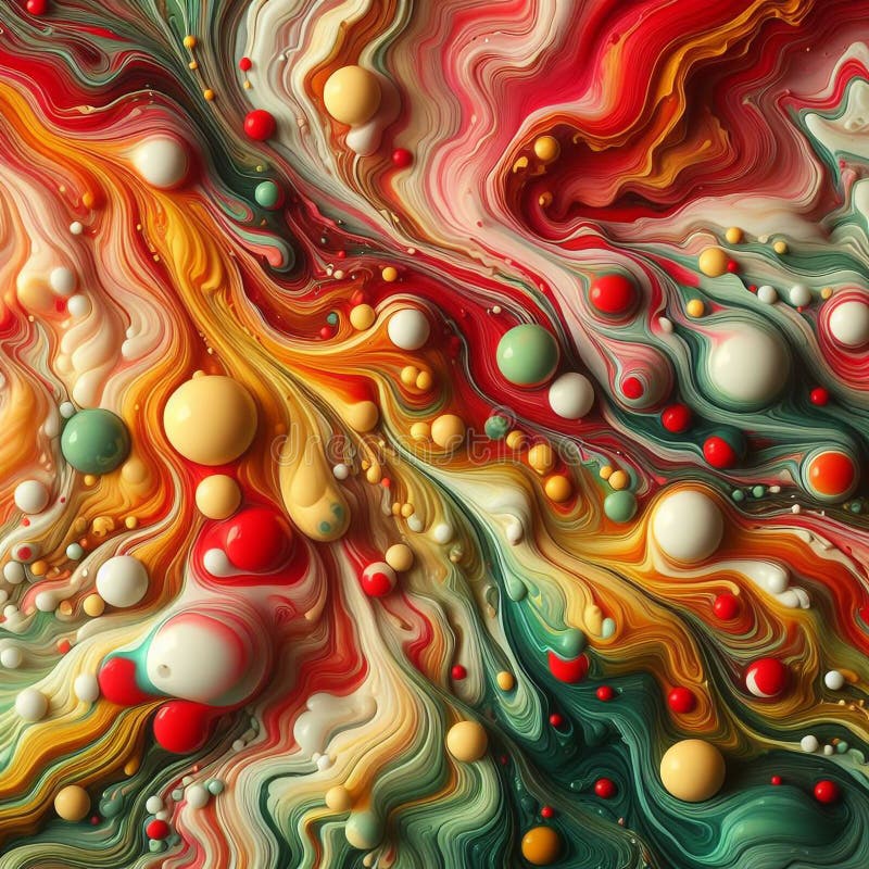 This is a Close-up of a Bright and Colorful Mixture of Liquid Paints ...