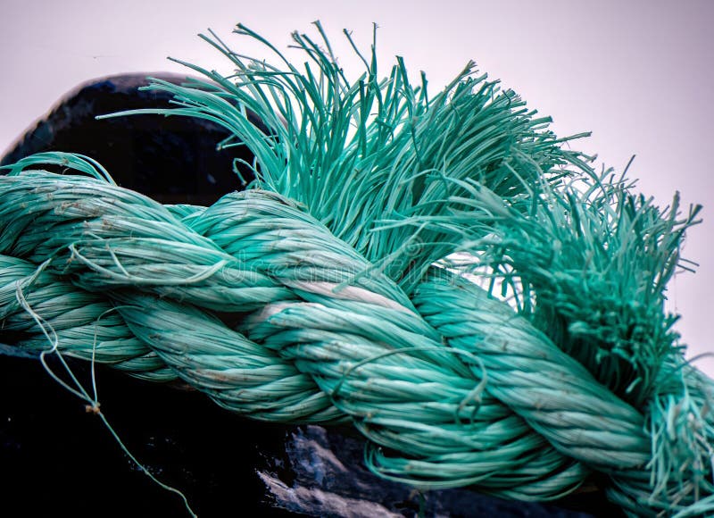 Close-up of Bright Green Rope and Strands of Rope Stock Photo - Image ...