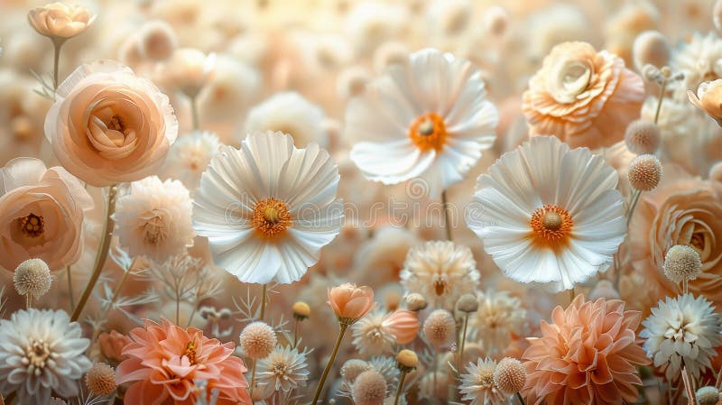 Close-up of Bright White Summer Flowers. Background of Flowers Stock ...