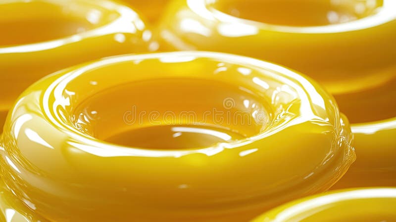 Close-up of Bright Yellow, Glossy Rings Stock Illustration ...
