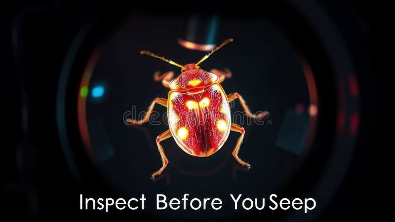 Close-up of a Brightly Colored Bed Bug on a Dark Background Bed Bug ...