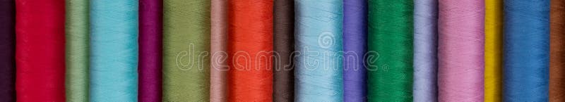 Close Up of Brightly Colored Spools of Thread Stock Image - Image of ...