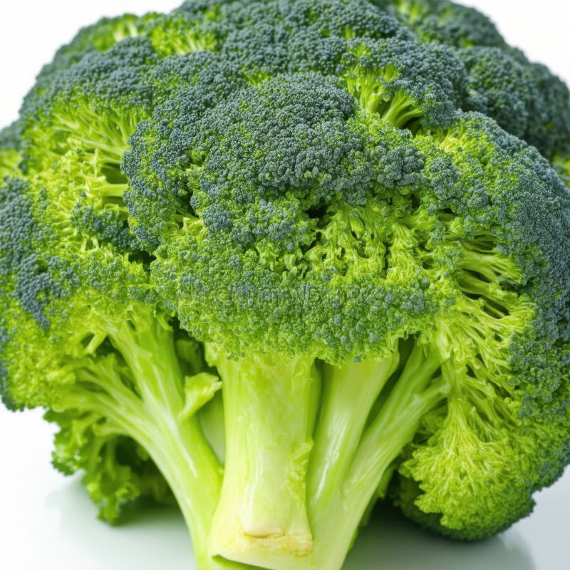 Close Up Broccoli on a White Background Stock Illustration ...
