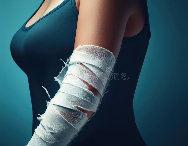 Close Up Broken Arm in Bandage Stock Illustration - Illustration of ...