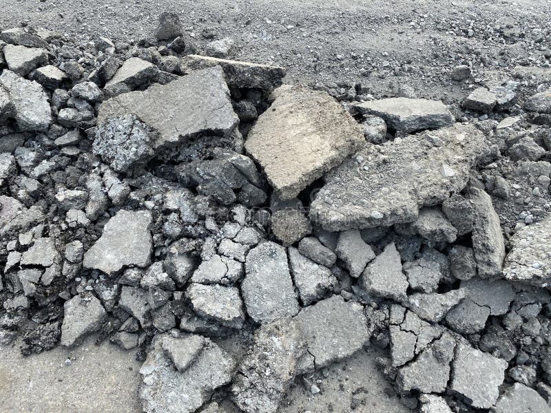 Broken Asphalt Road Texture Stock Photo - Image of outdoor, detail ...