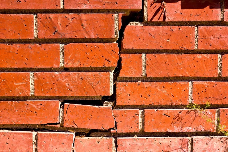 Close Up Broken Brick Wall stock image. Image of condition - 66004281