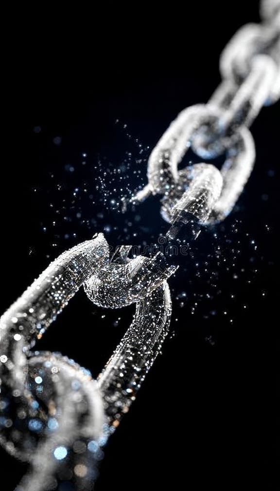 Close-Up of a Broken Chain Link Representing Vulnerabilities in ...