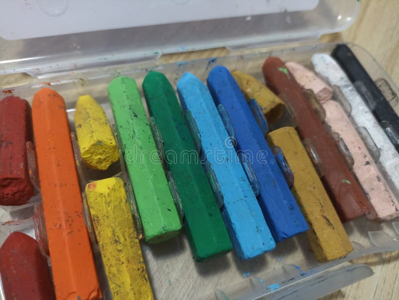 A Close Up of Broken Crayons of Various Colours Stock Image - Image of ...