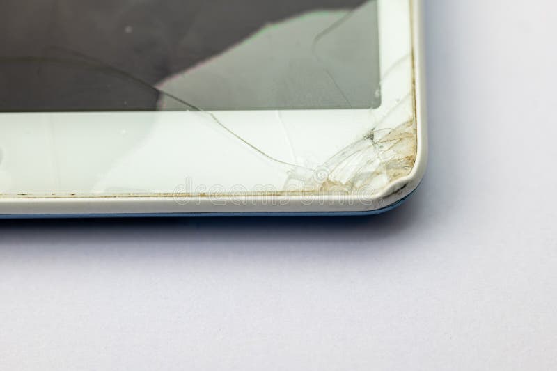 Shattered Tablet Screen stock image. Image of obsolete - 346313161