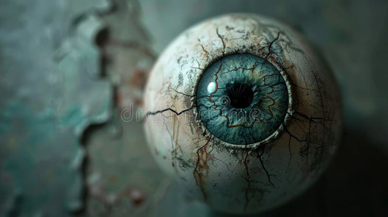 A Close Up of a Broken Eye with Green Iris and Pupil, AI Stock Image ...