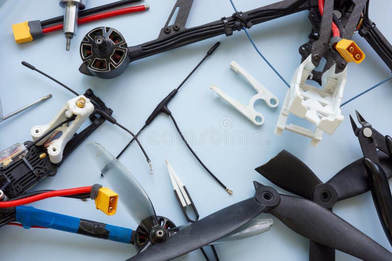 Close-up of Broken FPV Drones Under Repair. Stock Image - Image of ...