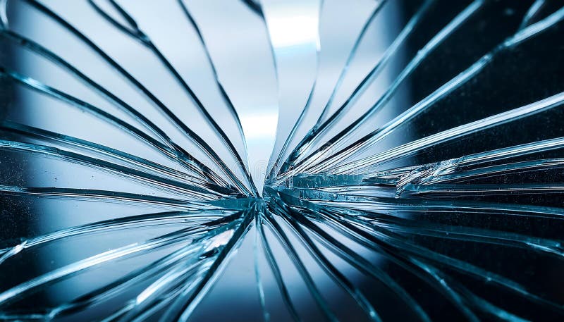 Close-up of Broken Glass with Reflection Stock Illustration ...