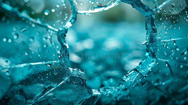 A Close Up of a Broken Glass Window Stock Image - Image of nature ...