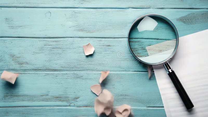 Shattered Magnifying Glass Over a Document Symbolizing Misinformation ...