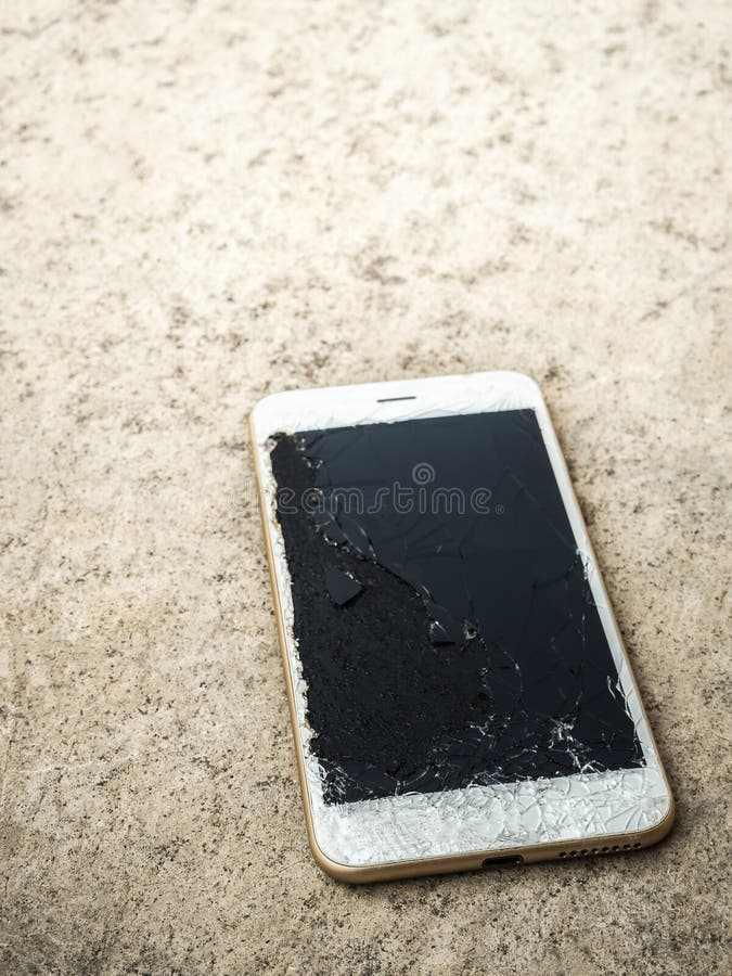 Close Up of Broken Mobile Phone Drop Stock Image - Image of ...