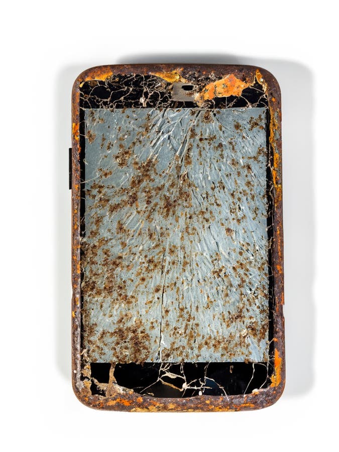 Broken Phone with Screen Isolated on White Background Stock Photo ...