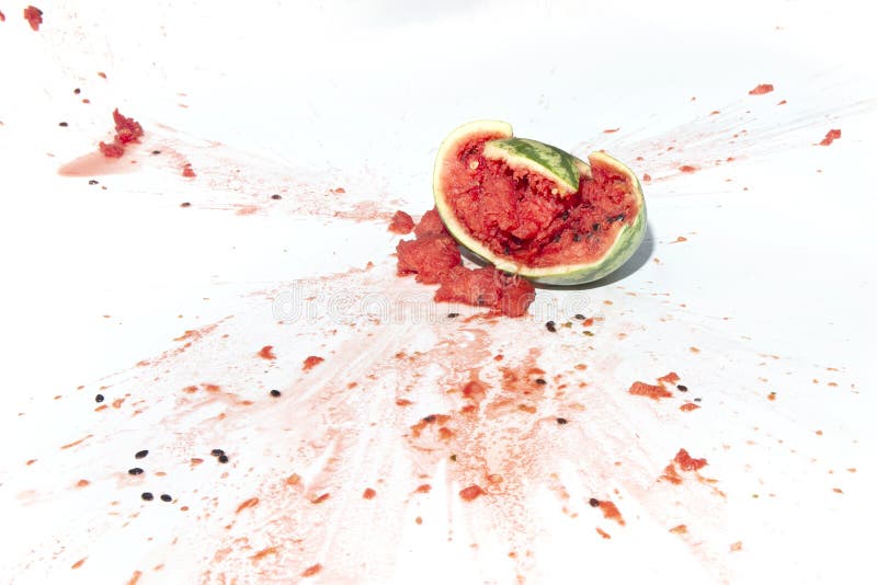 Broken Watermelon on White Background Stock Image - Image of melon ...