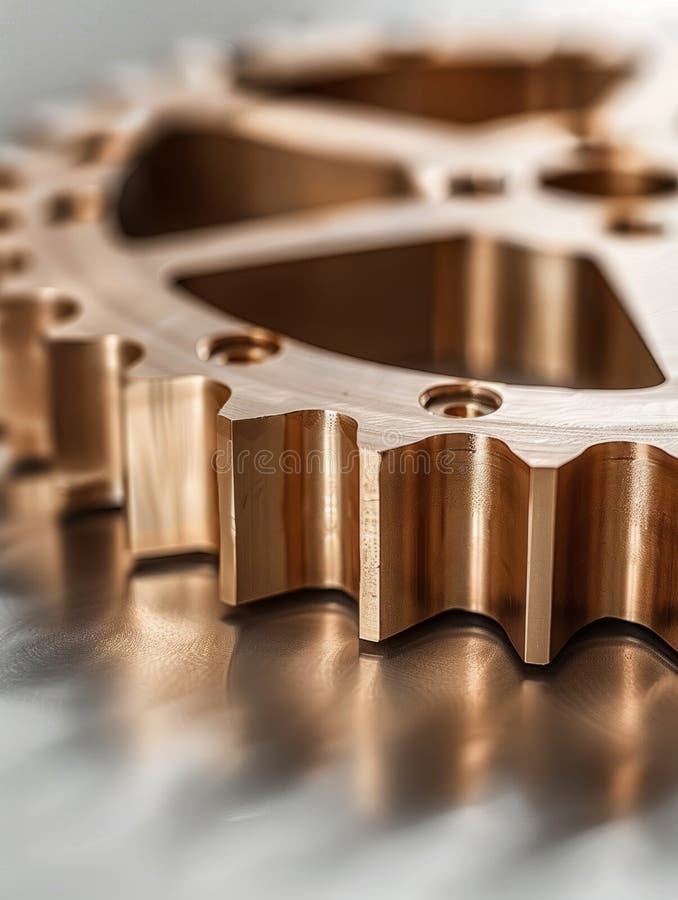Close-up of a Bronze Gear with Detailed Teeth Structure. Stock Image ...