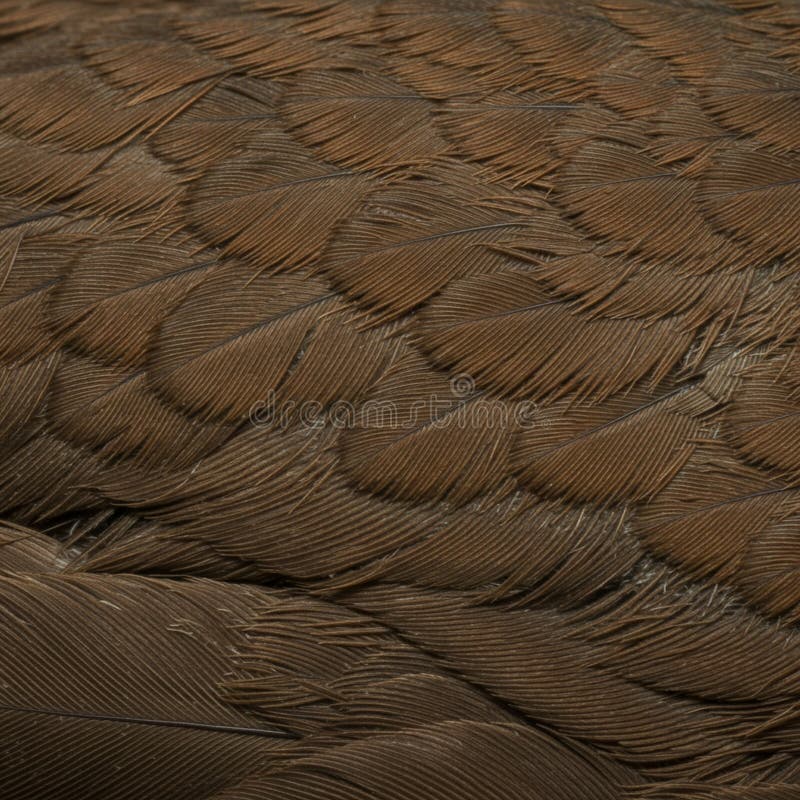Close-up of Brown Bird Feathers Overlapping in a Dense Pattern. the ...