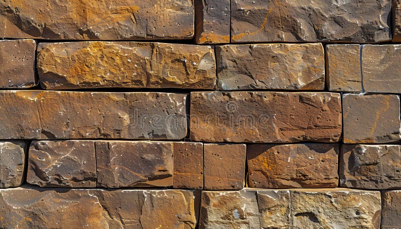 Close-up of a Brown Brick Wall Made of Rectangular Bricks, Classic ...