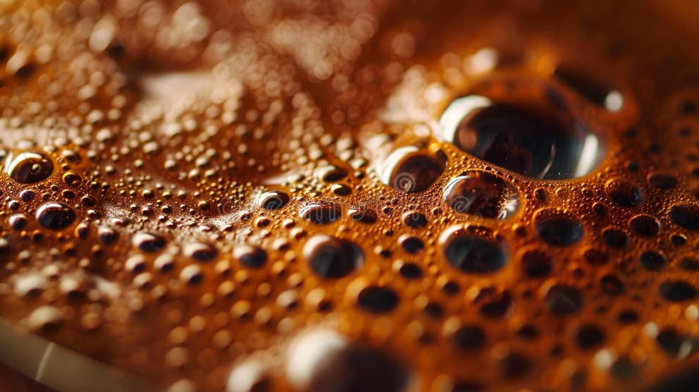 Close-up of Brown Bubbles in the Water Against a Black Backdrop, AI ...