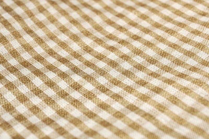 Close Up Brown Checkered Table Cloth Texture Stock Image - Image of ...