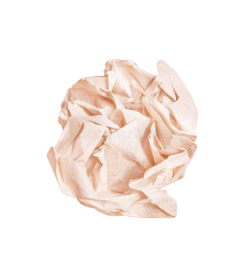 Close Up Brown Crumpled Paper Ball Patterns Isolated on White ...