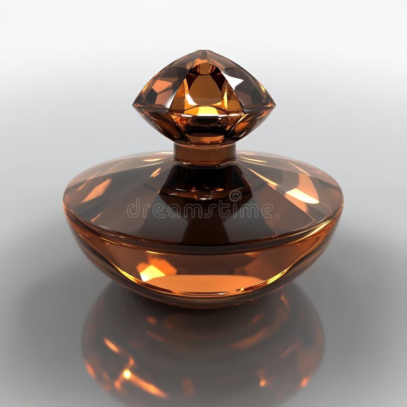 A Close Up of a Brown Glass Container with a Diamond Shaped Lid on a ...
