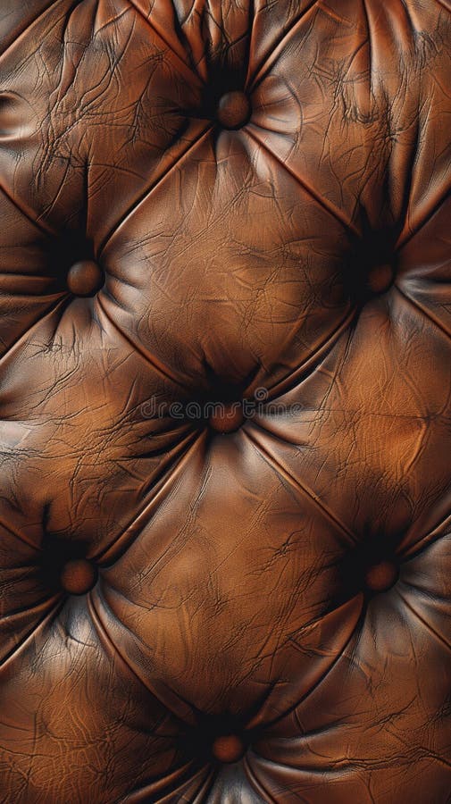 Close-up of Brown Leather Surface with Button Tufting Detail Stock ...