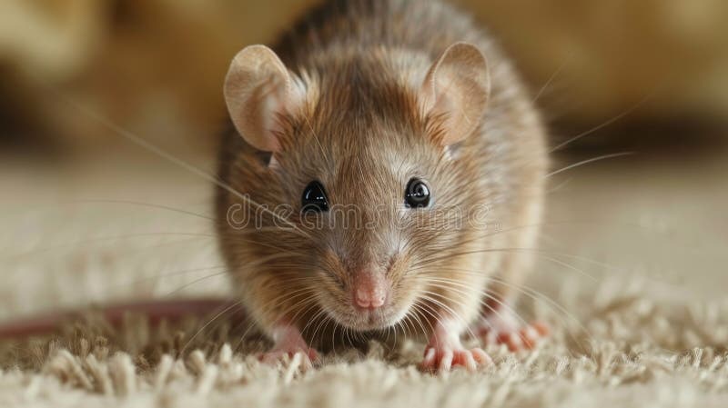 A Close Up of a Brown Mouse on the Floor, AI Stock Image - Image of ...