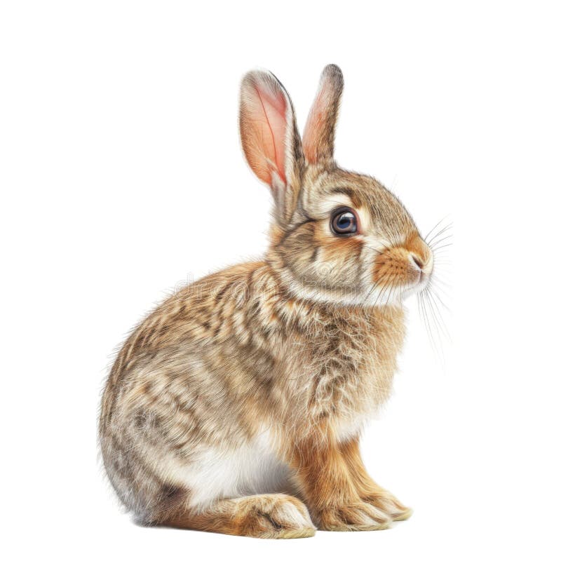 A Close-Up of a Brown Rabbit Sitting with Its Head Tilted Stock Image ...