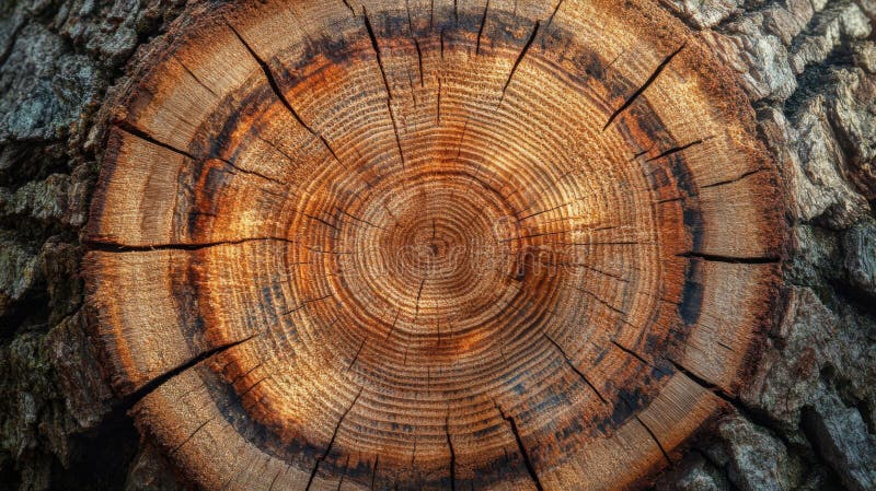 Close-Up of Brown Wood Cross Section Texture Stock Illustration ...