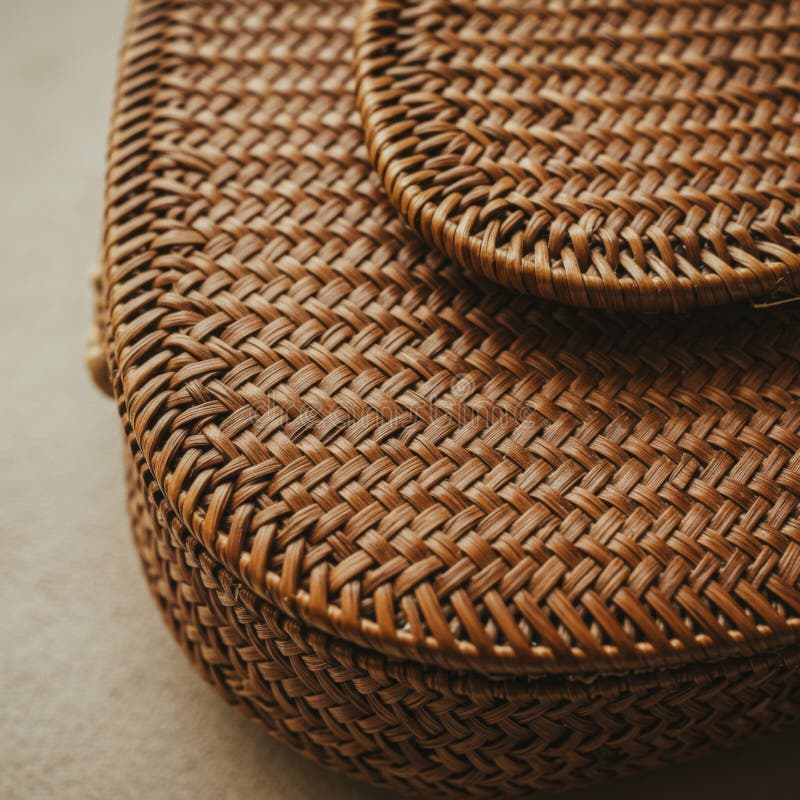 Close-Up of Brown Woven Bag Texture Stock Illustration - Illustration ...