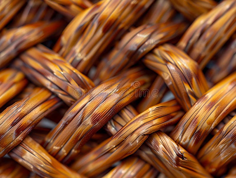A Close Up of a Brown Woven Basket Stock Image - Image of storage, rope ...