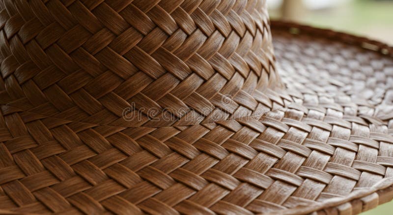 Close-Up of Brown Woven Straw Hat Texture Stock Illustration ...