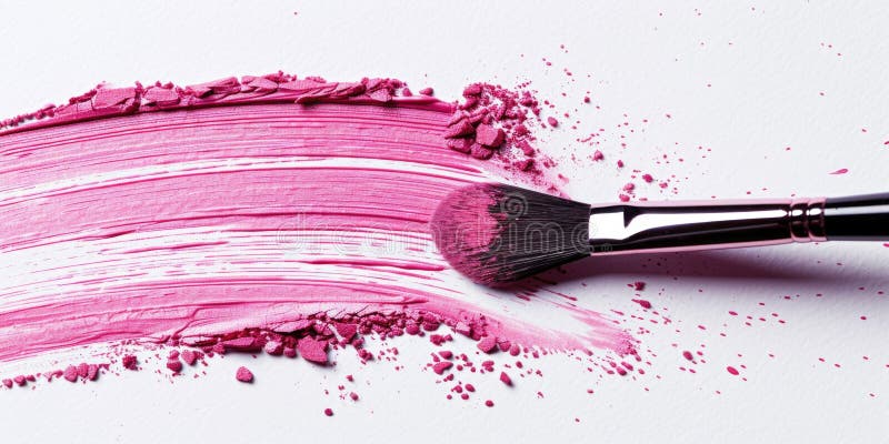 A Close Up of a Brush with Pink Paint. Ideal for Artistic Projects ...