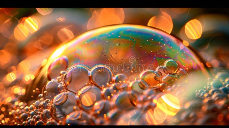 A Close Up of a Bubble Filled with Bubbles and Water, AI Stock ...