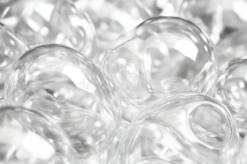 Close-up of Bubble Wrap Texture, Clear Plastic Spheres Creating a ...