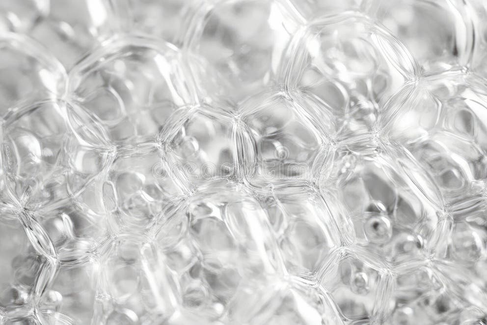 Close-up of Bubble Wrap Texture, Clear Plastic Spheres Creating a ...