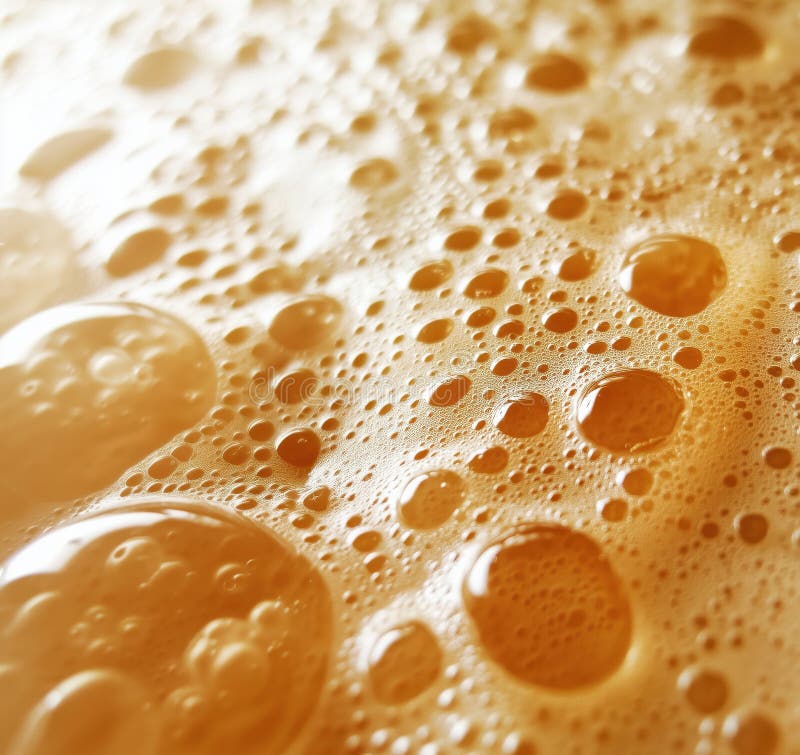 Close-up of Bubbles in Carbonated Beverage, Highlighting Texture and ...