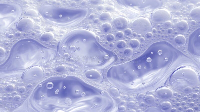 Close-up of Bubbles and Liquid Surface Tension, Showing Fluid Dynamics ...