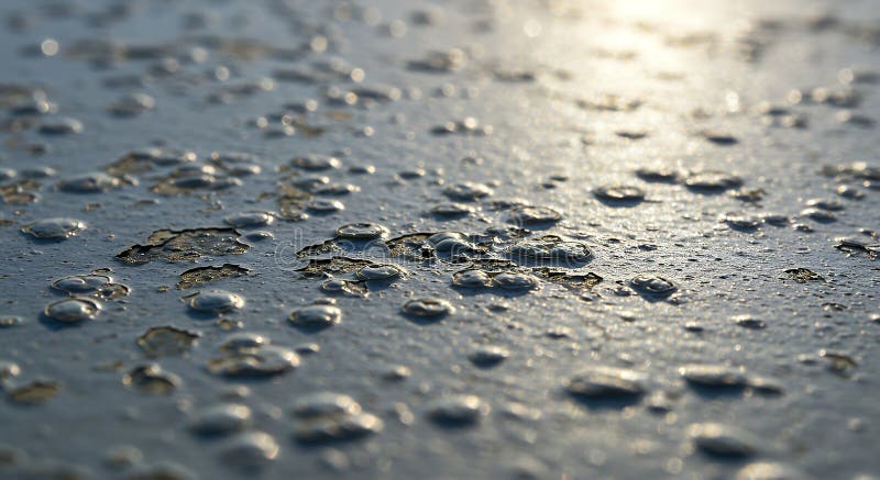 Close-up of Bubbles and Texture on a Metallic, Reflective Surface Stock ...