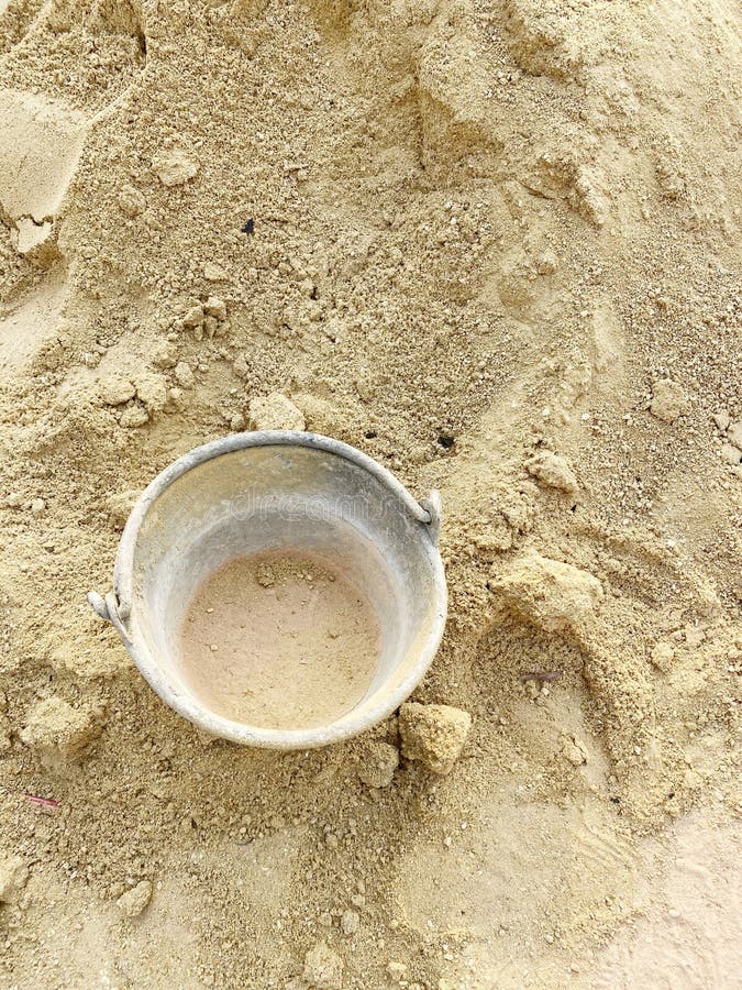 Bucket and Sand in Construction Site Stock Photo - Image of sand ...