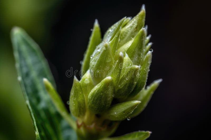 Close-up of Budding Flower Bud, with Visible Petals and Leaves Stock ...